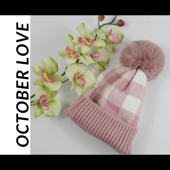 October Love | Accessories | Nwt October Love Pom Pom Knit Beanies Hat ...